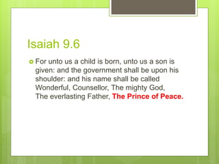 Names and titles of the lord - prince of peace | PPTX | Christianity ...