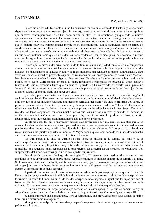 La infancia. Philippe Aries