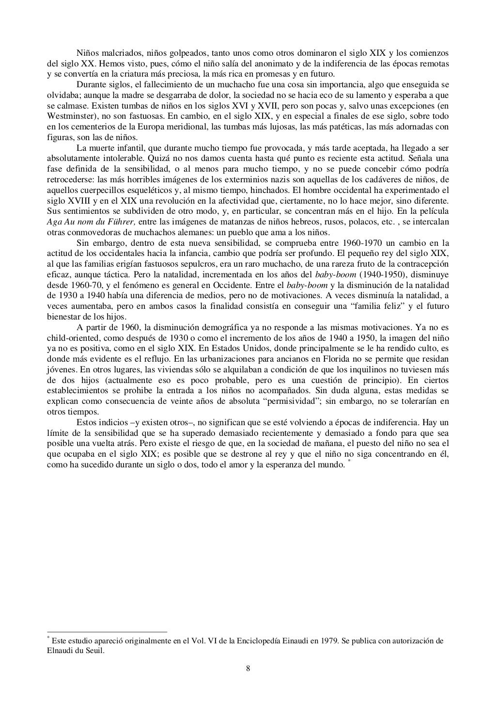 La infancia. Philippe Aries