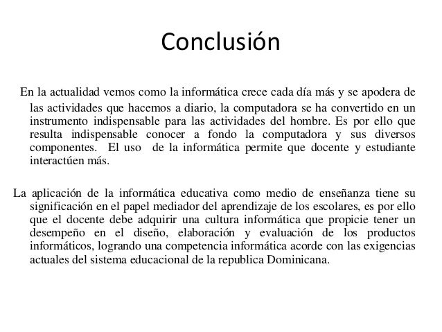 La informatica y la educacion