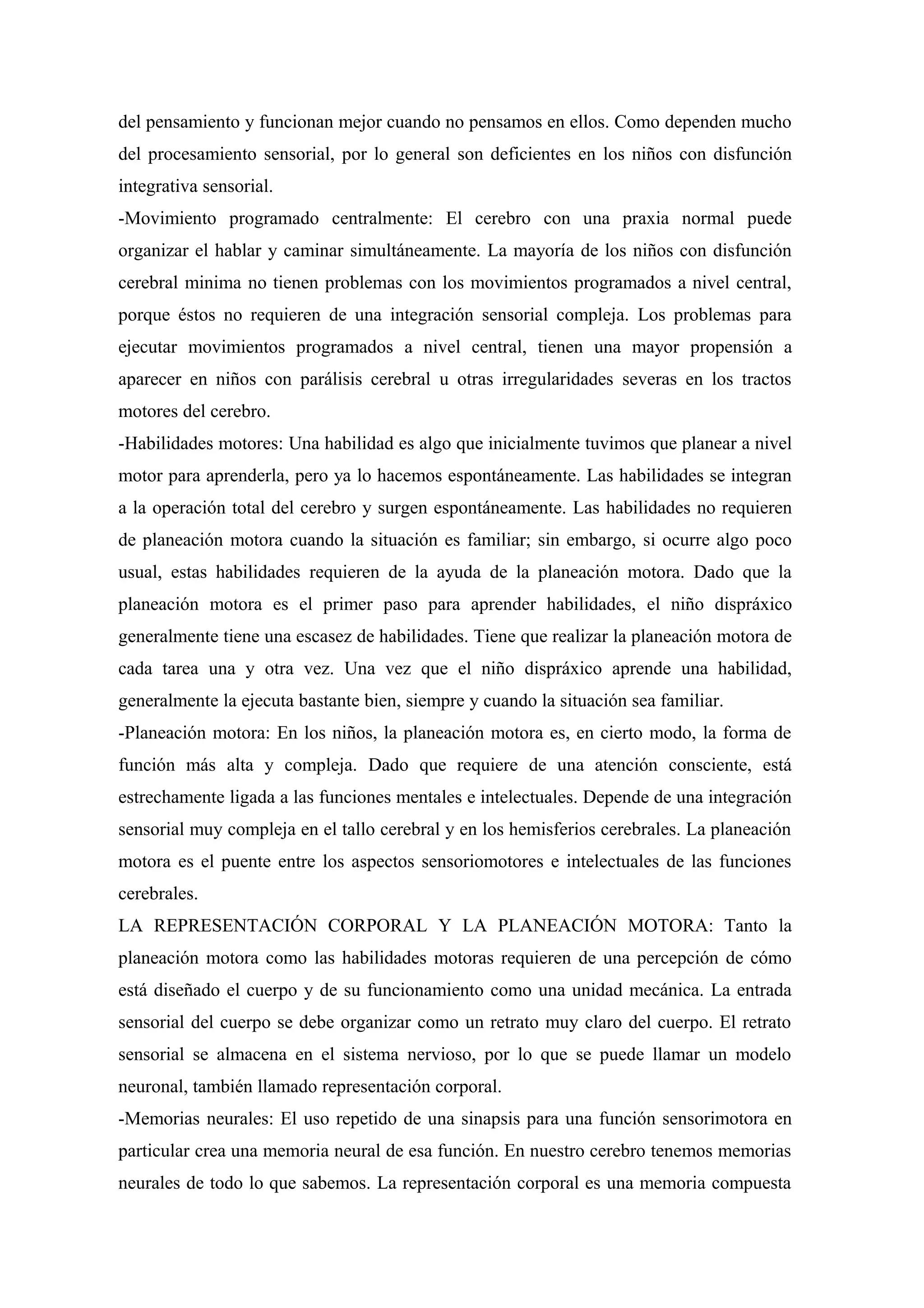 La integración sensorial y el niño | DOC