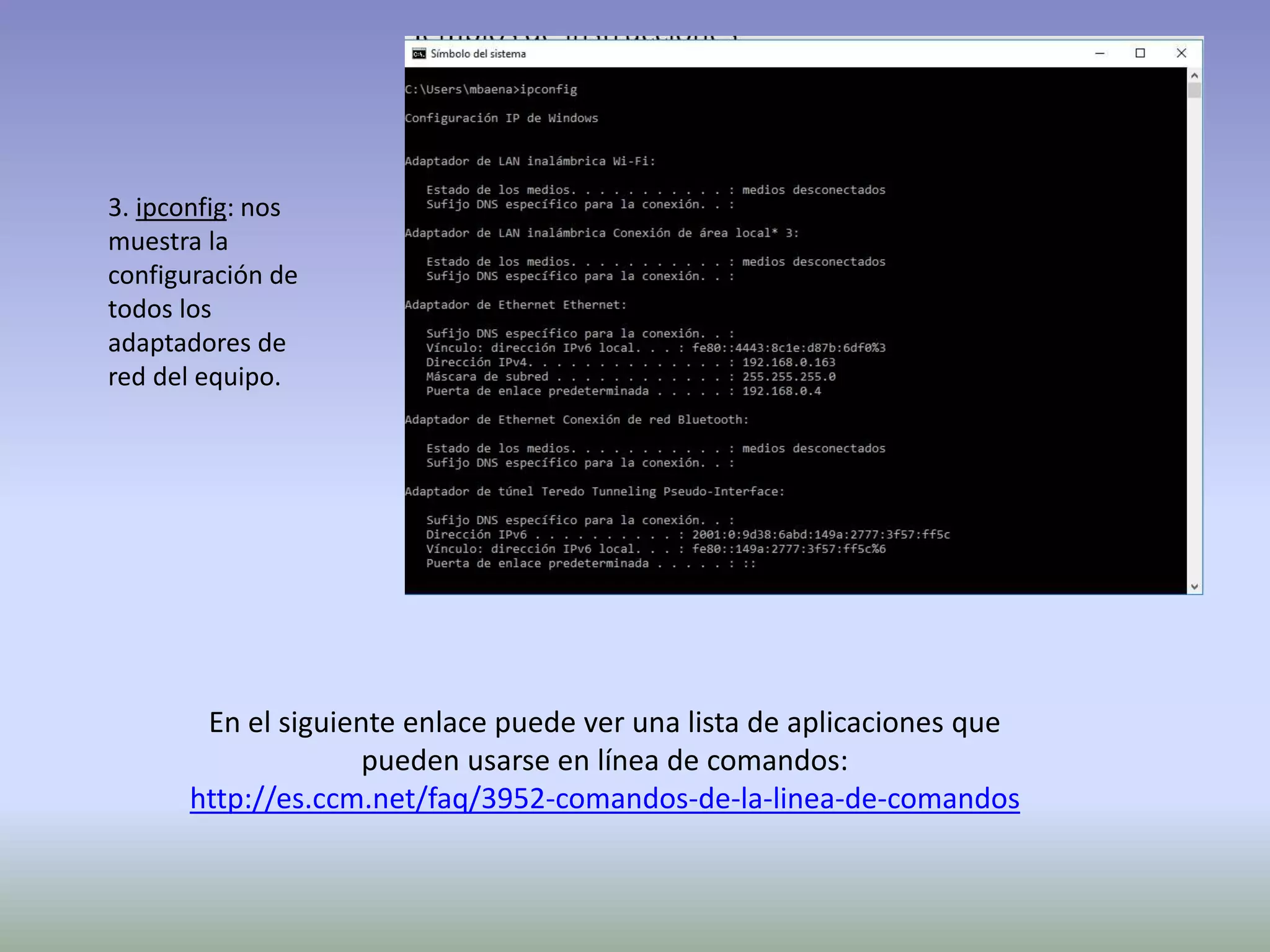 La interfaz de línea de comandos | PPTX | Computing | Technology & Computing