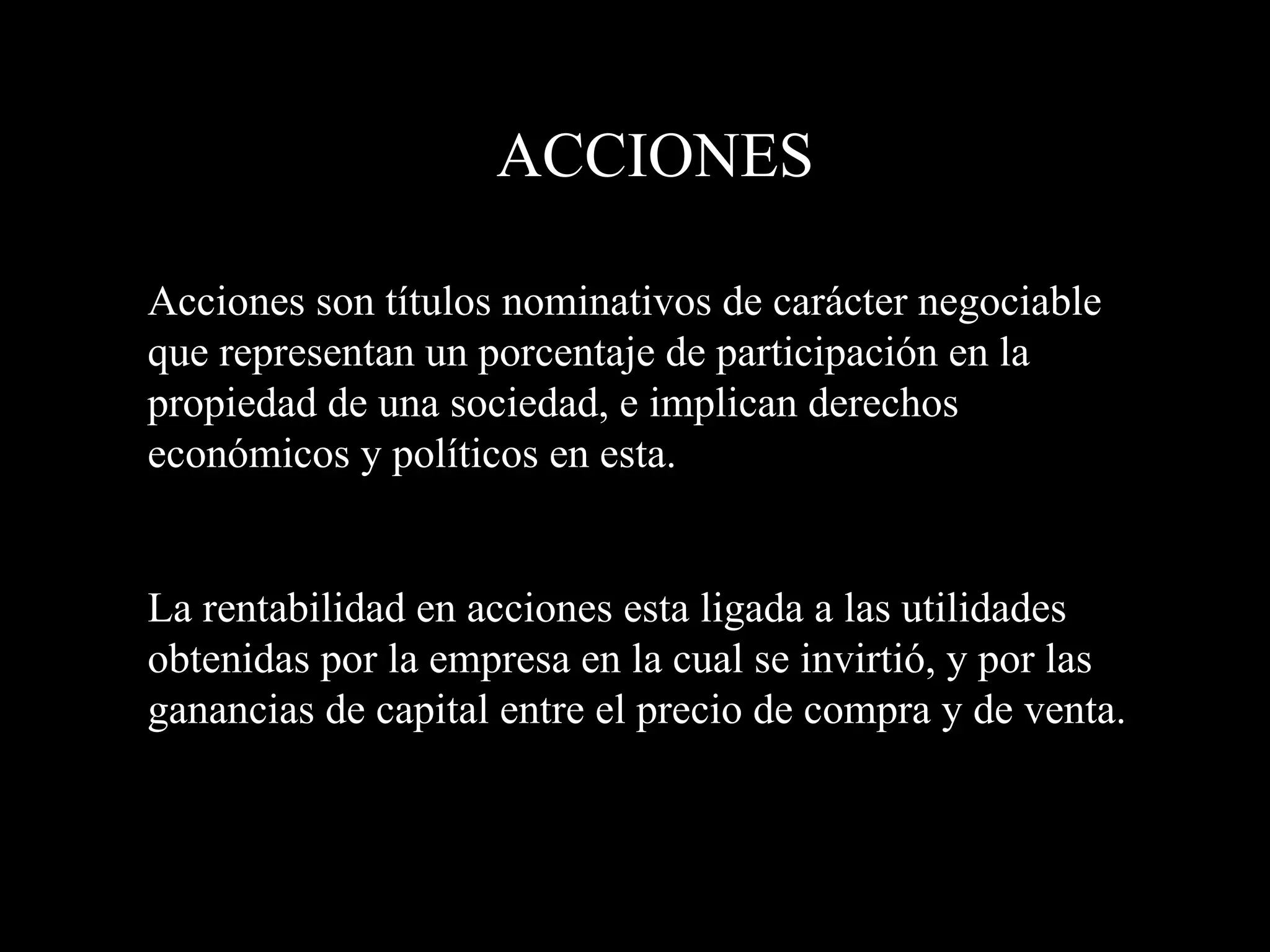 La Inversion En Acciones | PPT