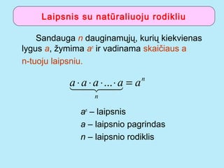 Laipsniai su sveikaisiais rodikliais | PPT