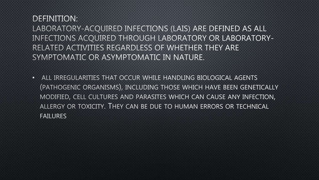 laboratory associated infections | PPTX