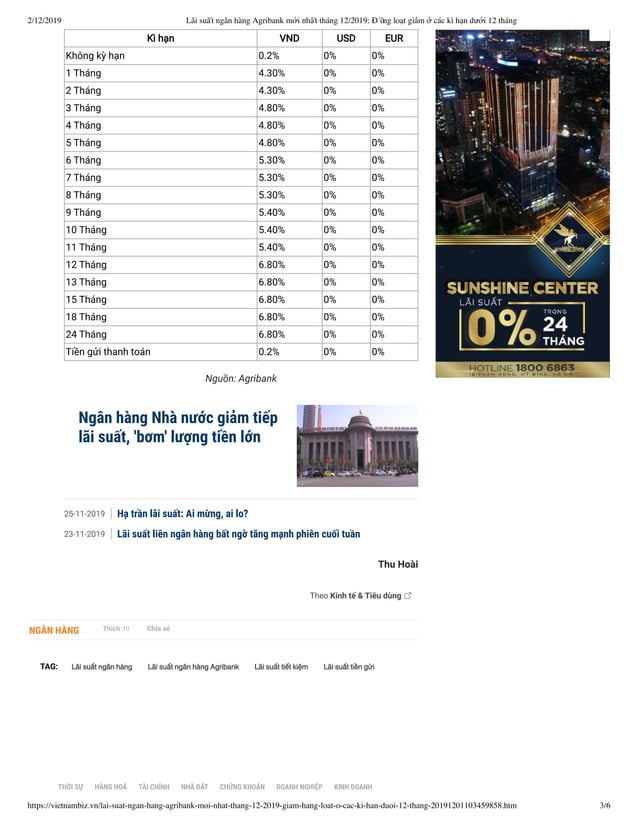 Lai suat ngan hang agribank thang 12 moi nhat | PDF