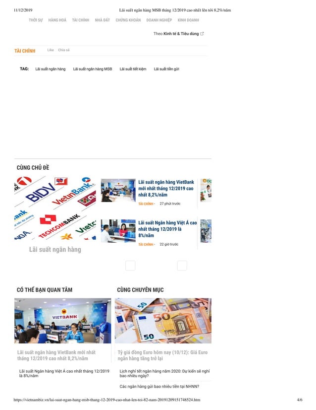 Lai suat ngan hang msb thang 12 moi nhat | PDF