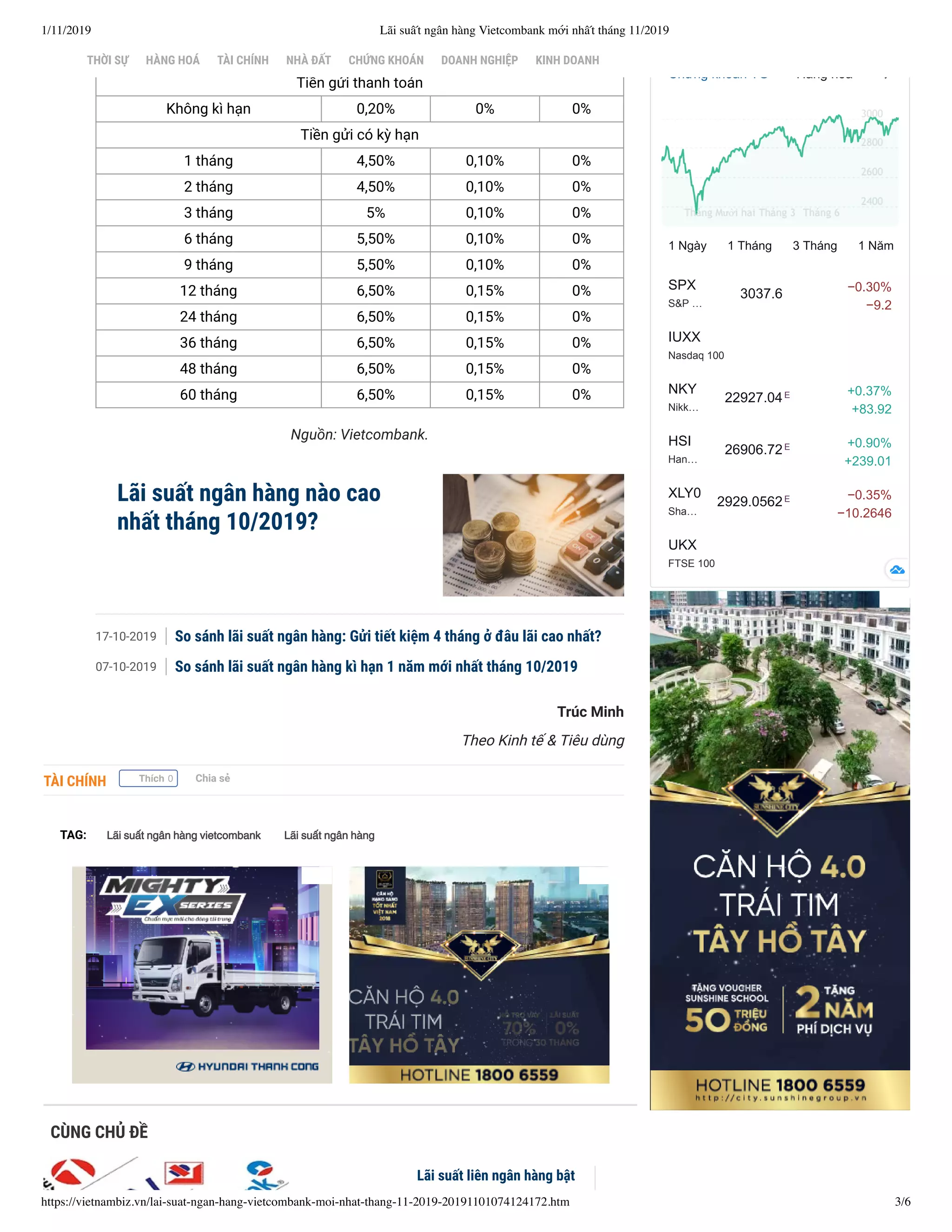 Lai suat ngan hang vietcombank thang 11 | PDF
