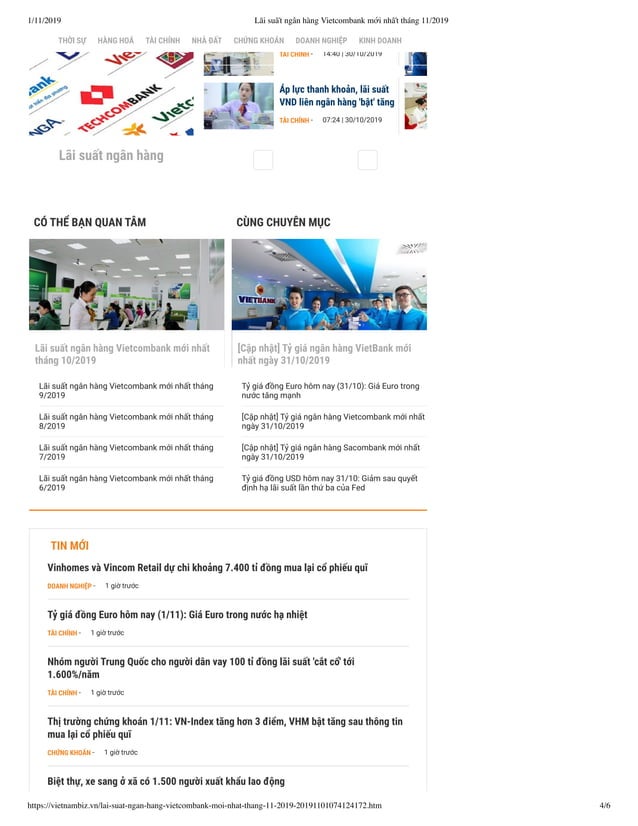 Lai suat ngan hang vietcombank thang 11 | PDF
