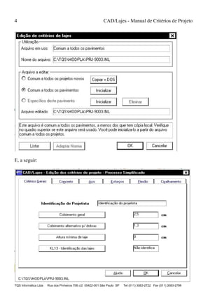 Lajes 02-critérios de projeto | PDF