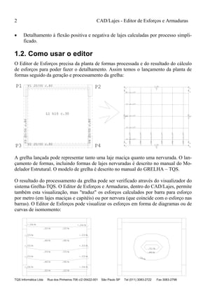 Lajes 03-editor de esforços e armaduras | PDF