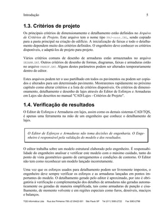 Lajes 03-editor de esforços e armaduras | PDF