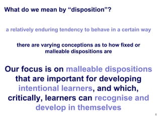 Learning Dispositions and Transferable Competences: pedagogy, modelling ...