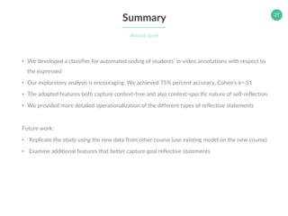 Understand students’ self-reflections through learning analytics | PPT