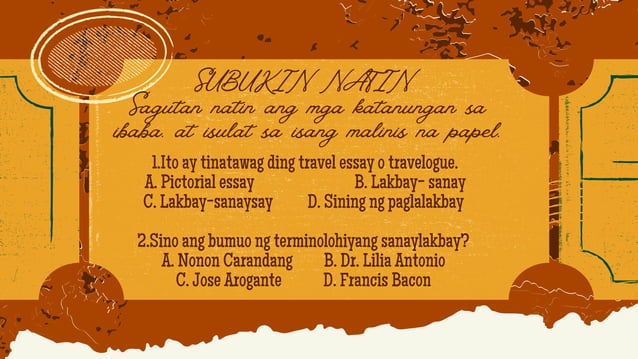 lakbay.pdfsanaysay pspl 12gas strand for students | PPT