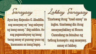 lakbay.pdfsanaysay pspl 12gas strand for students | PDF