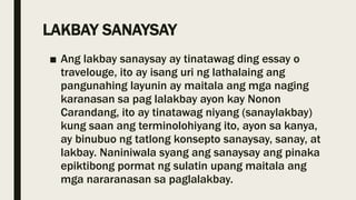 Lakbay Sanaysay (Filipino sa piling larangan).pptx