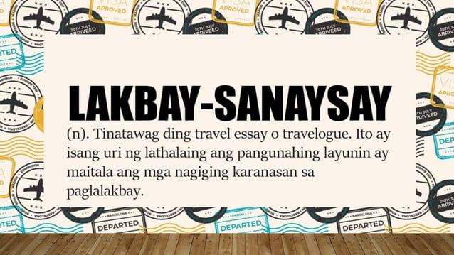 Lakbay sanaysay lesson | PDF | Travel Preparation and Advice | Travel
