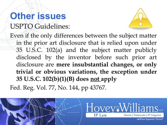 Understanding Changes to 35 USC 102 or "First-(Inventor)-To-File | PPT