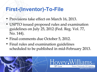 Understanding Changes to 35 USC 102 or "First-(Inventor)-To-File | PPT