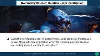 Automated Insightful Drill-Down Recommendations for Learning Analytics Dashboards | PPT