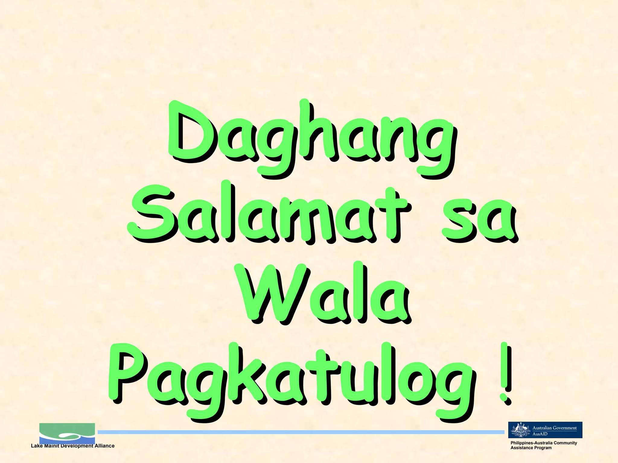 The Lake Mainit and Its Watershed | PPT