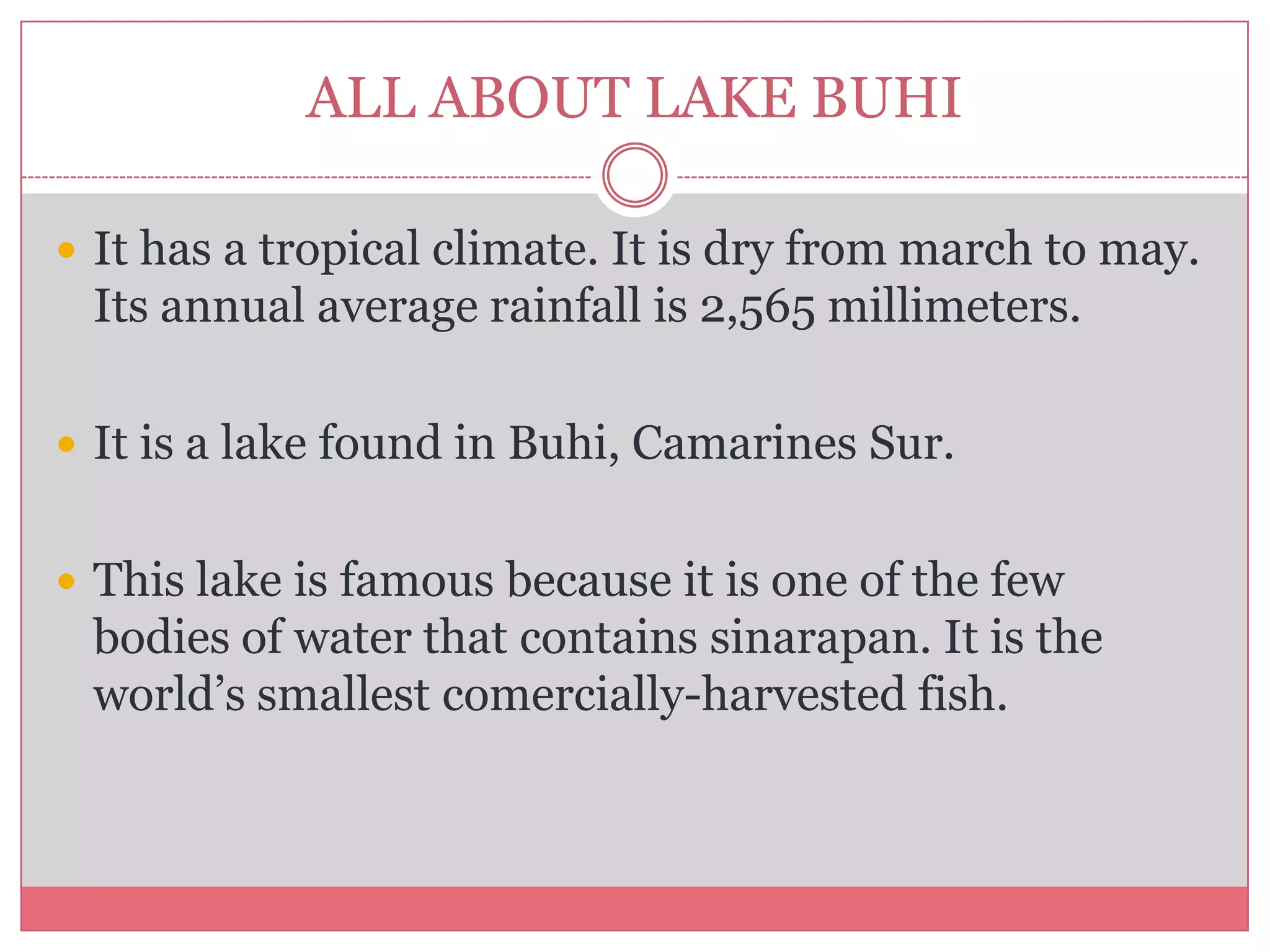 Lake buhi in camarines sur | PPTX