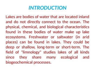 STATUS OF LAKE ECOSYSTEM IN PRESENT CONDITION 31 12.pptx