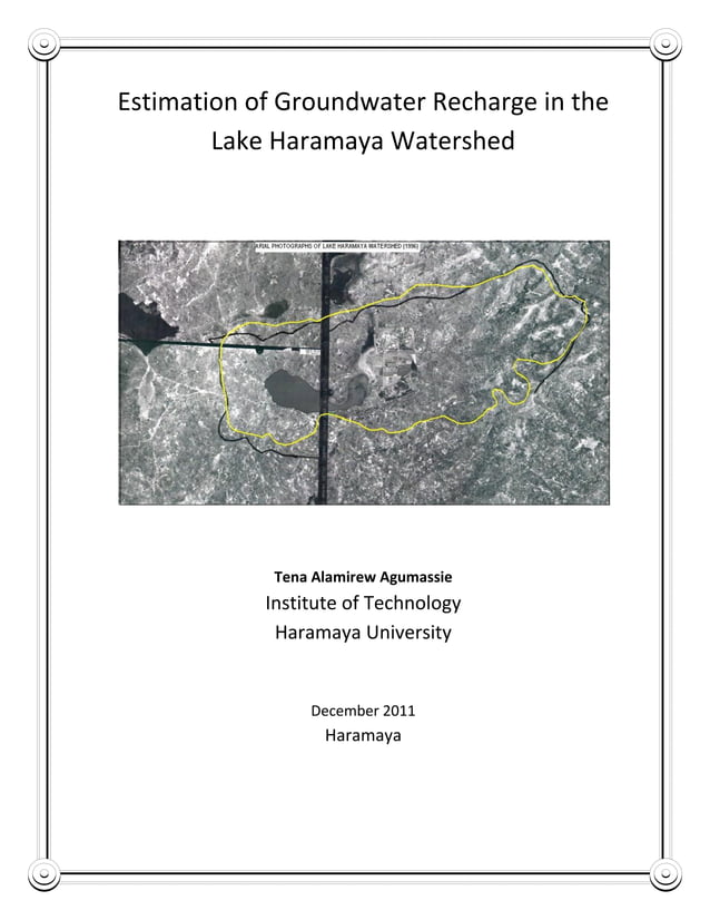 Lake Haramaya Groundwater Recharge Report | PDF
