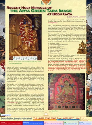 Lake of lotus (4) recent holy miracle of the arya green tara image at bodh gaya-dudjom buddhist ...