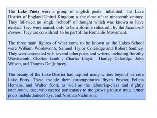 Lake poets | PPTX | Poetry | Books and Literature