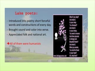 Lake poets | PPTX | Poetry | Books and Literature