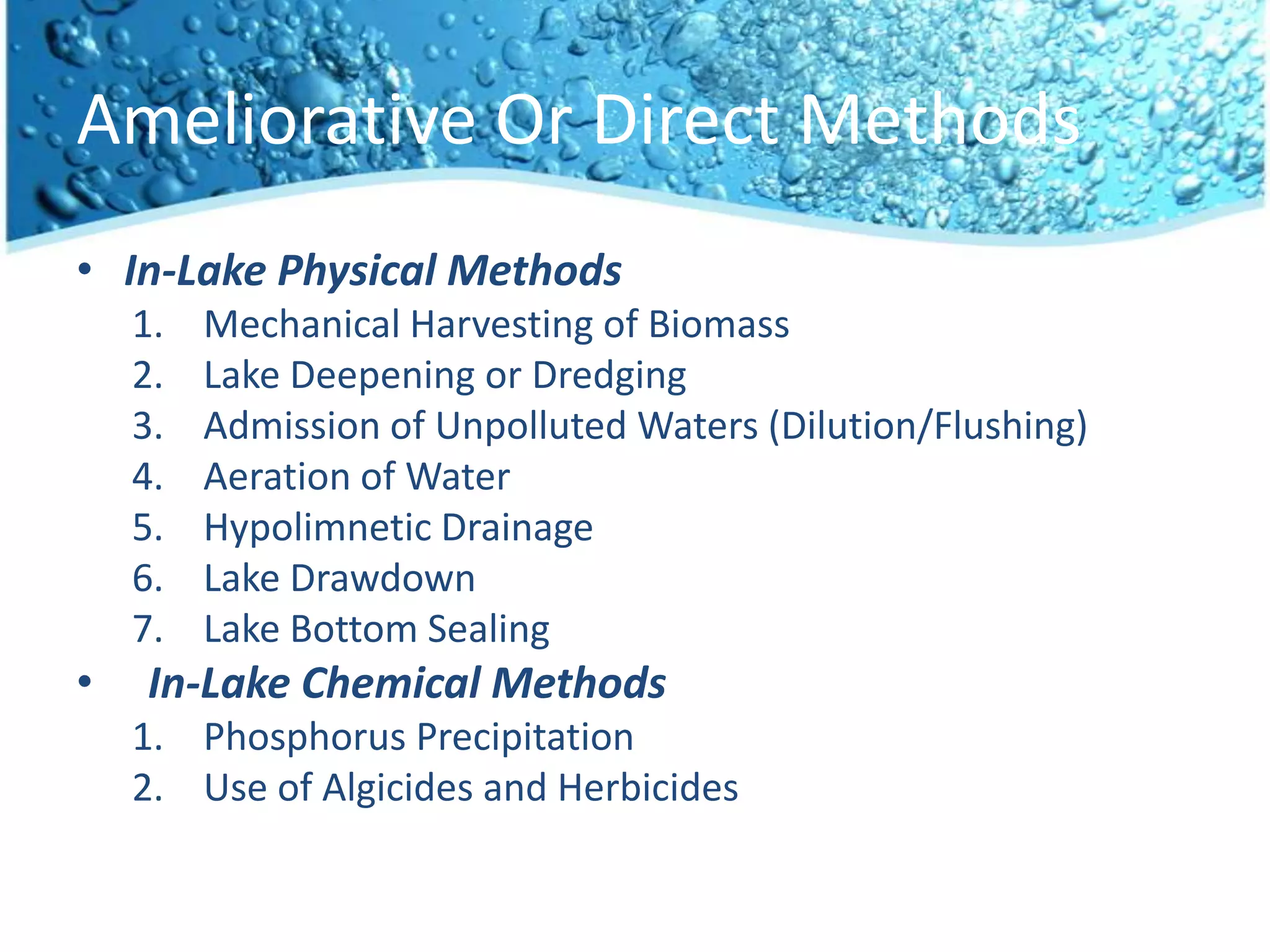 Lake restoration | PPTX