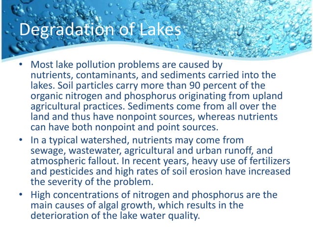 Lake restoration | PPTX | Geography | Science
