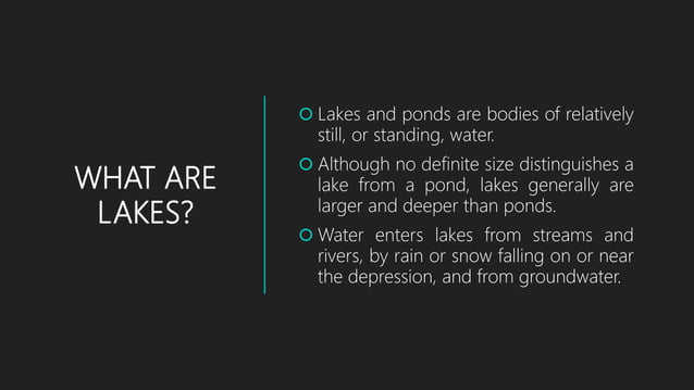 Lakes and reservoir | PPT
