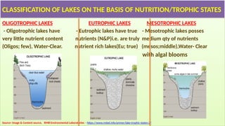 Lakes: Characteristics, Zones, Classification, Origin. | PPTX