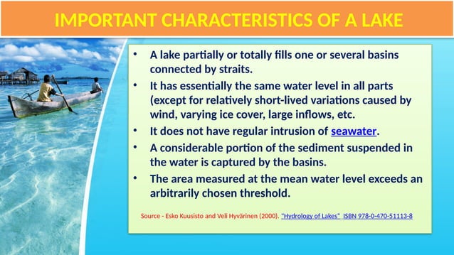 Lakes: Characteristics, Zones, Classification, Origin. | PPTX