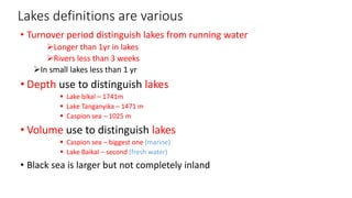 Lake formation - Lentic system formation | PDF