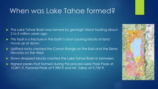 Geology of Lake Tahoe Basin - 2015 | PPTX