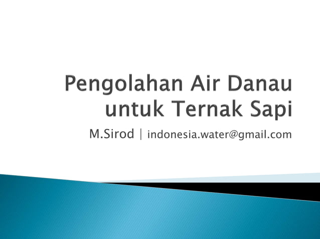 Pengolahan Air Danau untuk Ternak Sapi | PDF | Indoor Environmental Quality | Home & Garden
