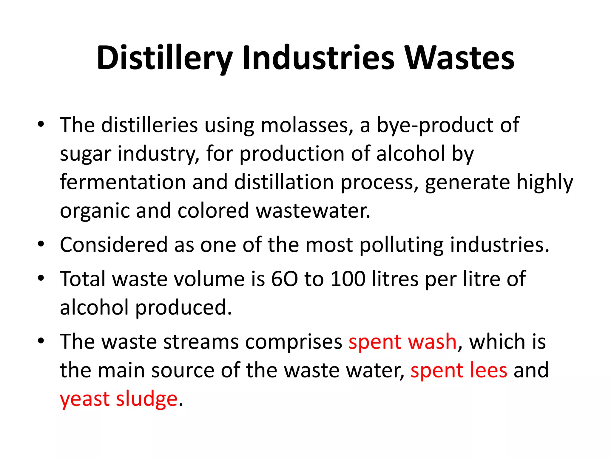 Distillery Industry Waste and Its Treatment | PPTX