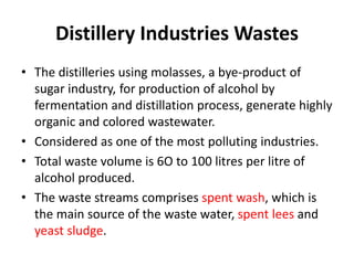 Distillery Industry Waste and Its Treatment | PPTX