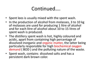 Distillery Industry Waste and Its Treatment | PPTX