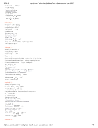 Lakhmir singh physics class 9 solutions force and laws learn cbse | PDF