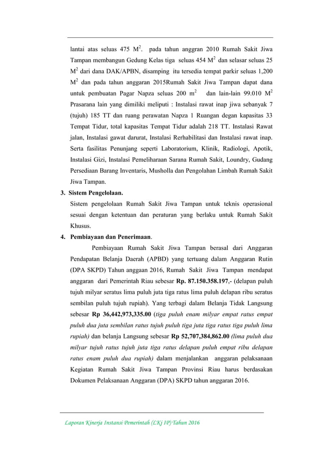 LAKIP 2016 RSJ TAMPAN PROVINSI RIAU | PDF