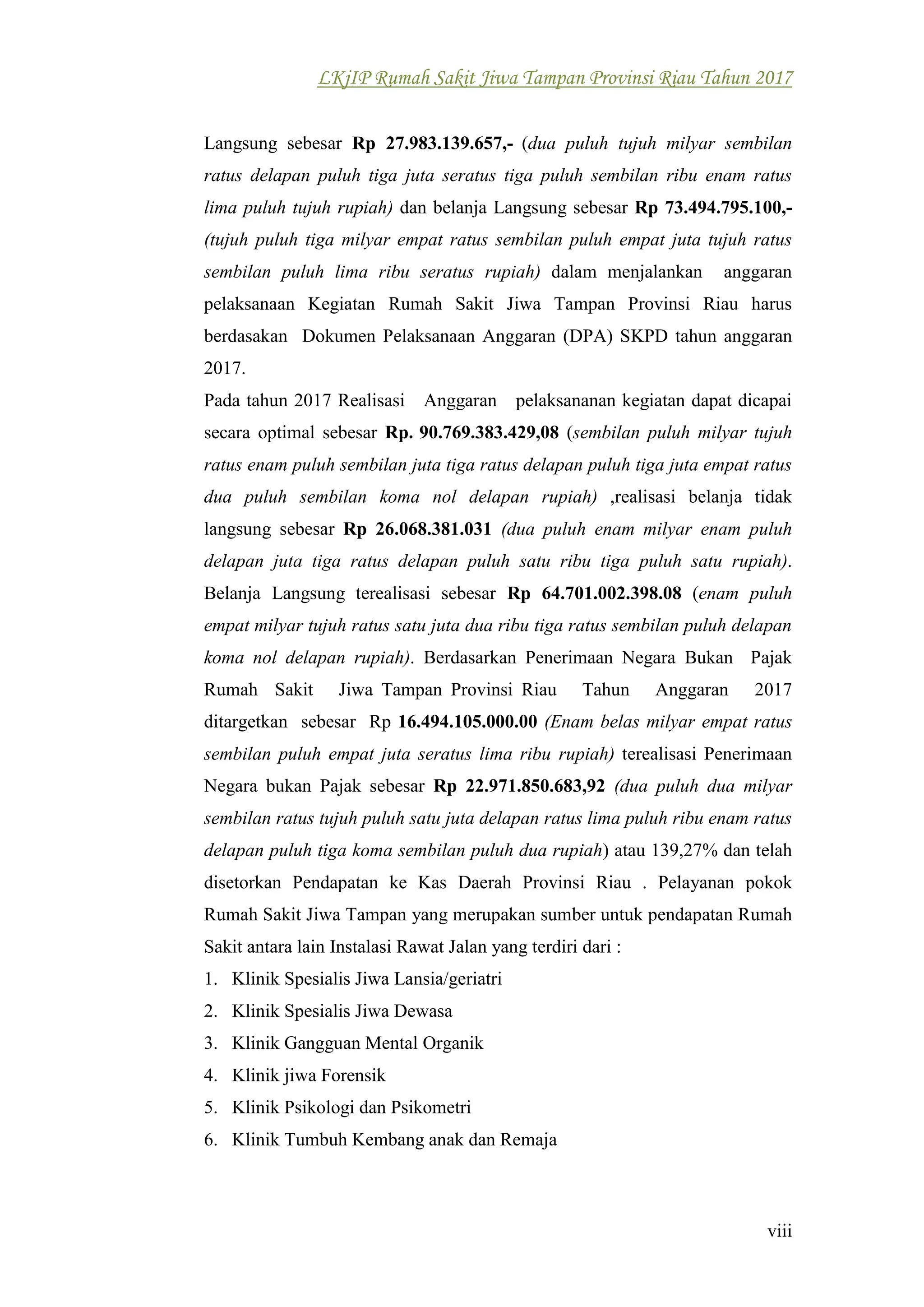 LAKIP 2017 RSJ TAMPAN PROVINSI RIAU | PDF