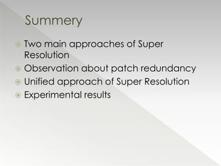 Super resolution from a single image | PPT