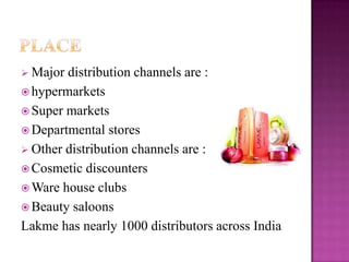 Lakme & reliance fresh ( product and brand management) | PPT
