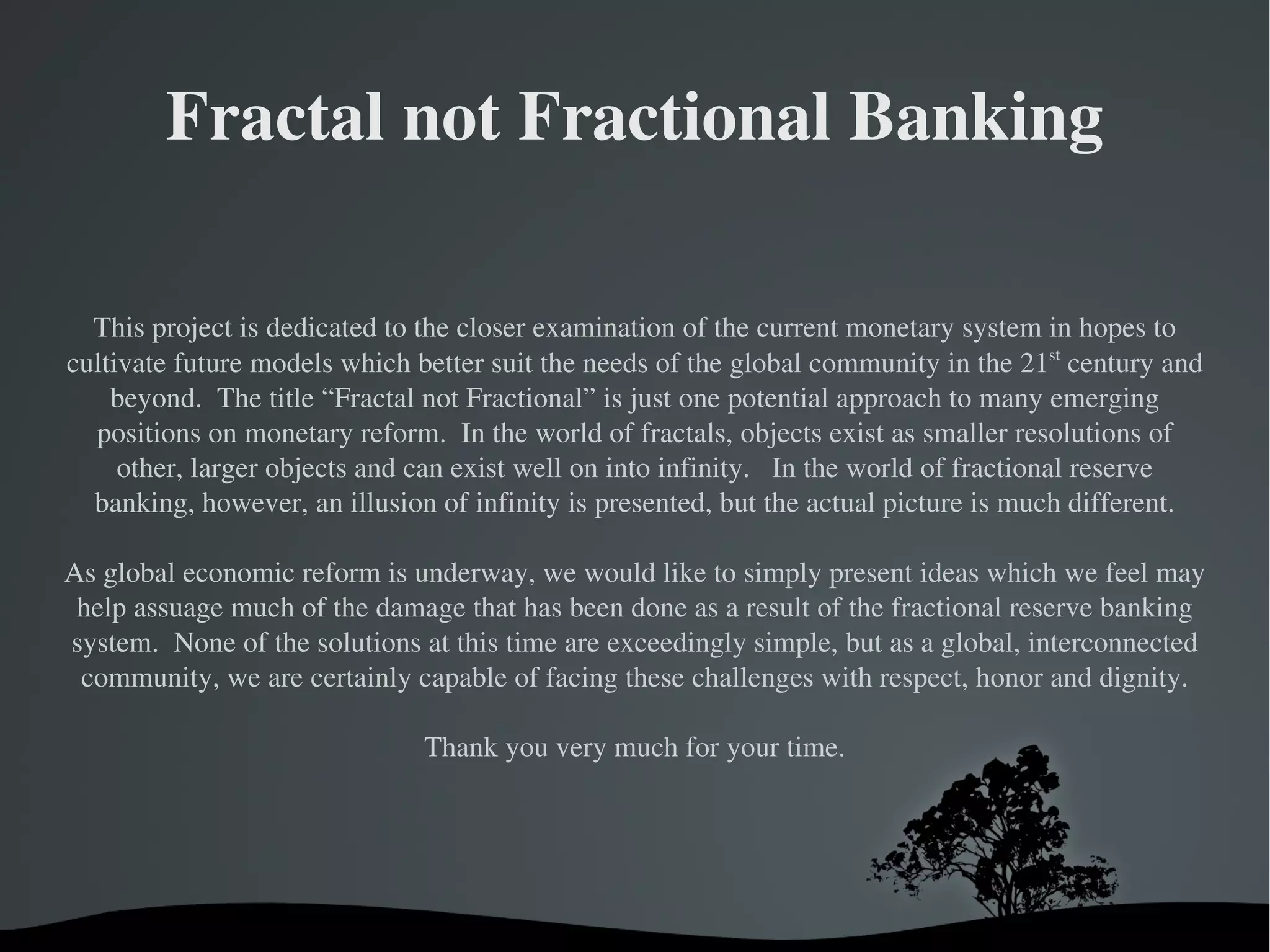 Free Lakota Bank: Fractal not Fractional Banking | ODP