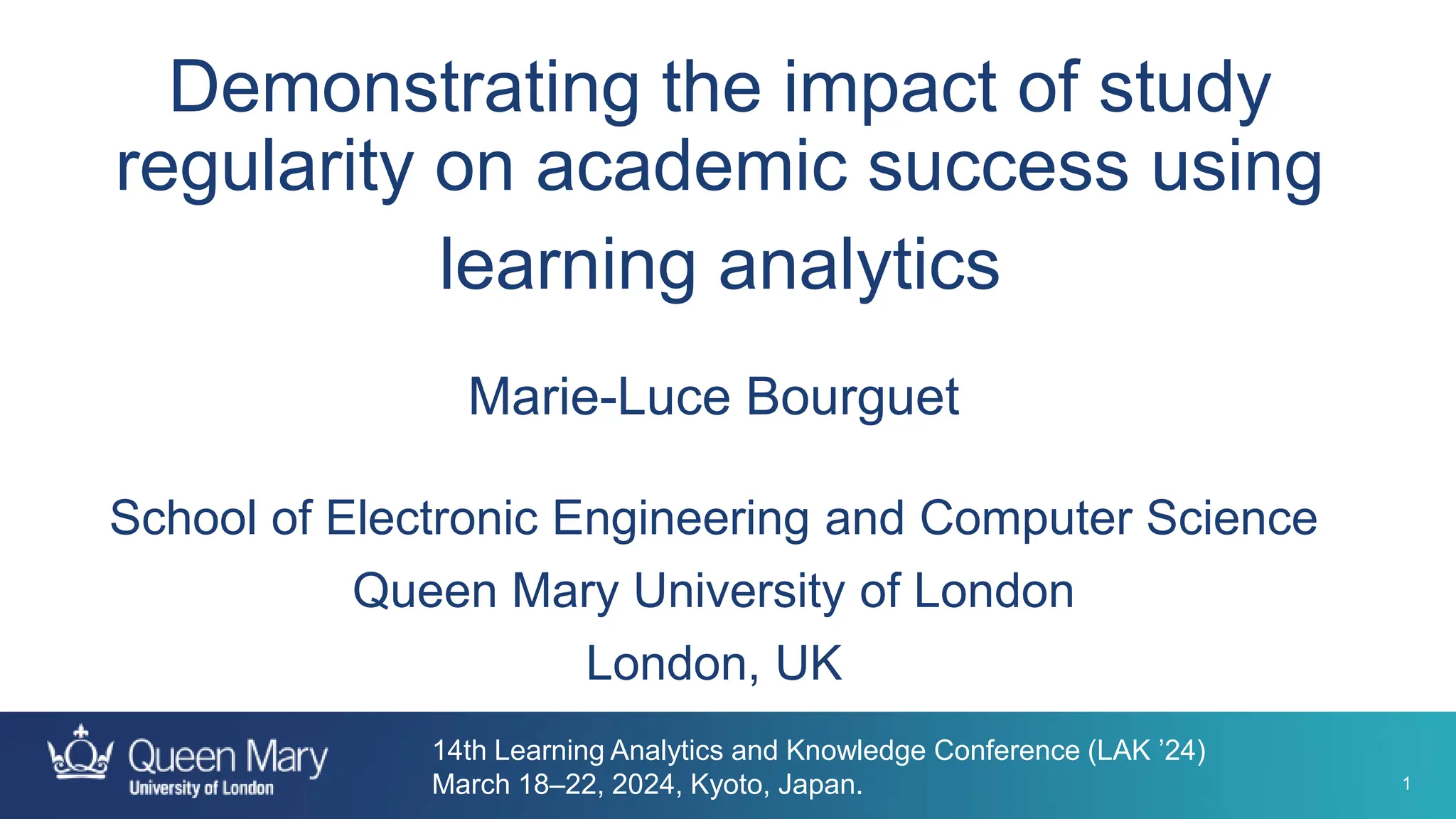 Demonstrating the impact of study regularity on academic success using learning analytics | PPT